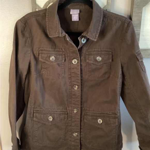 Laura Scott | Jackets & Coats | Laura Scott Dark Brown Utility Jacket ...